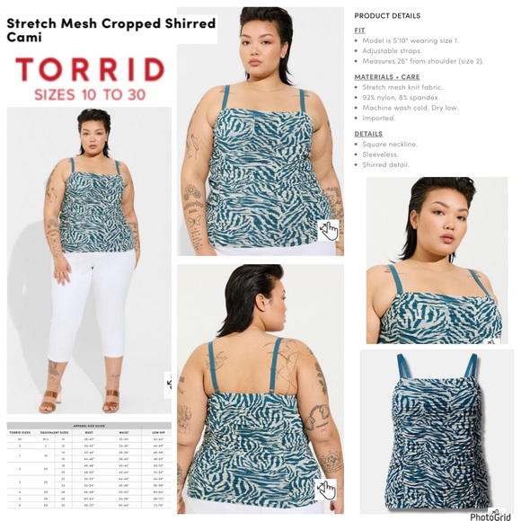 torrid | Tops | Torrid 4 Zebra Plus Size Stretch Mesh Cropped Shirred ...